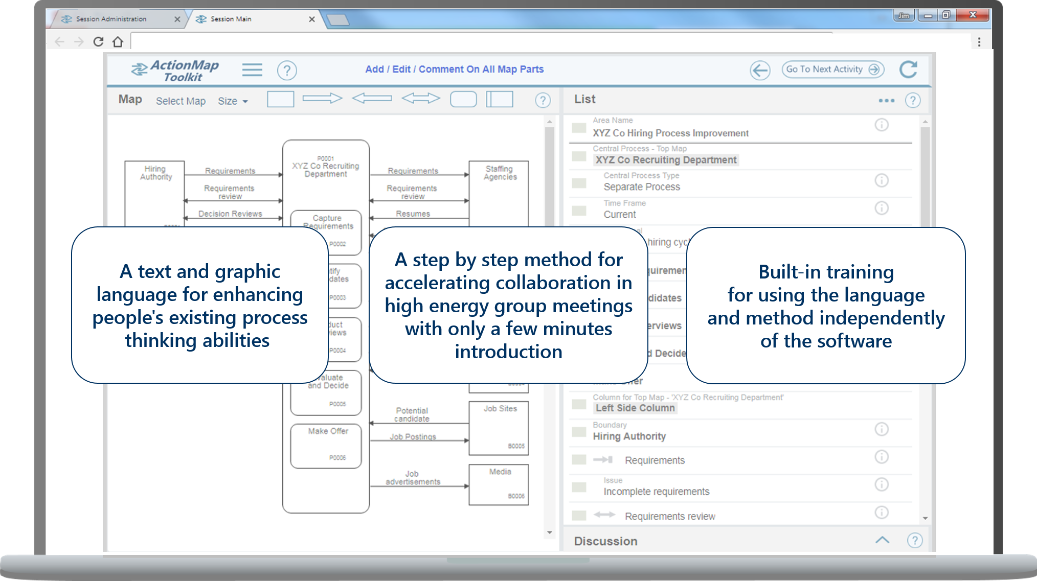 Laptop NoSideBars 3 Main Features | ActionMap